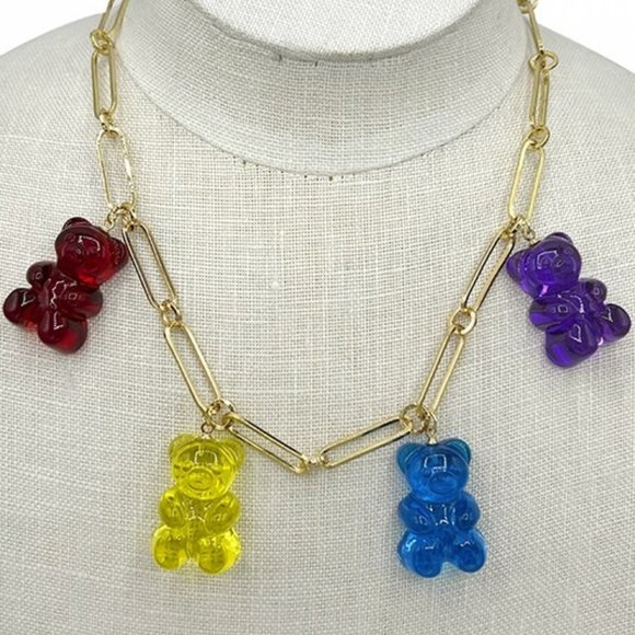 Chocotomato | Jewelry | Teddy Bear Dangle Chain Necklace Approx Length ...
